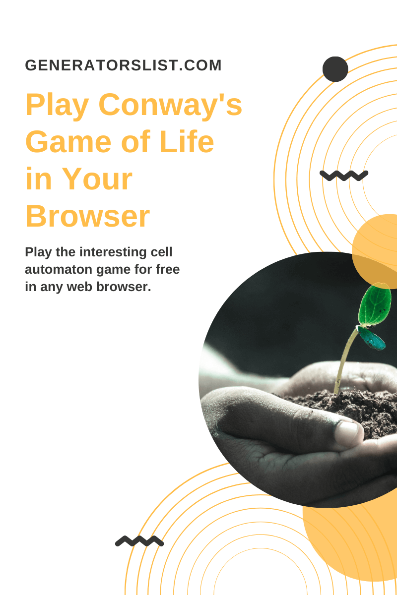 Play the Game of Life - Generators List