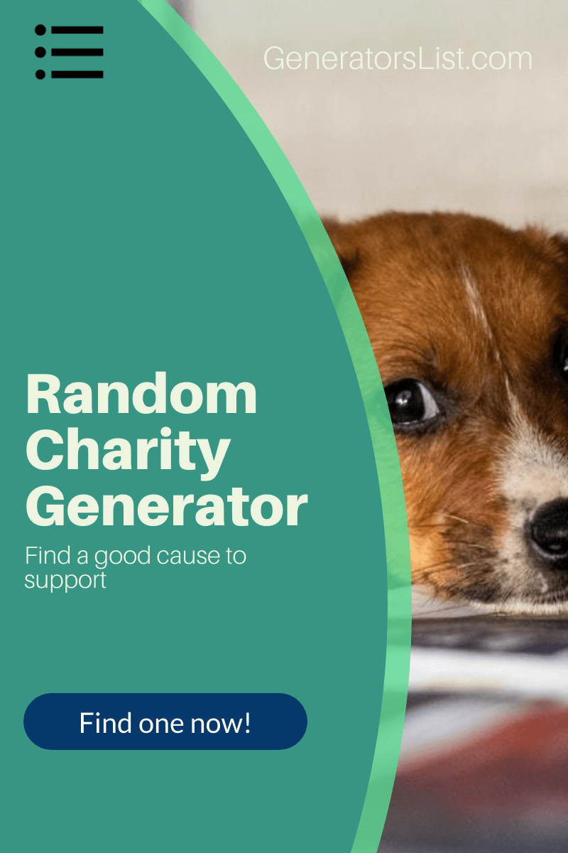 Random Charity Generator - Generators List