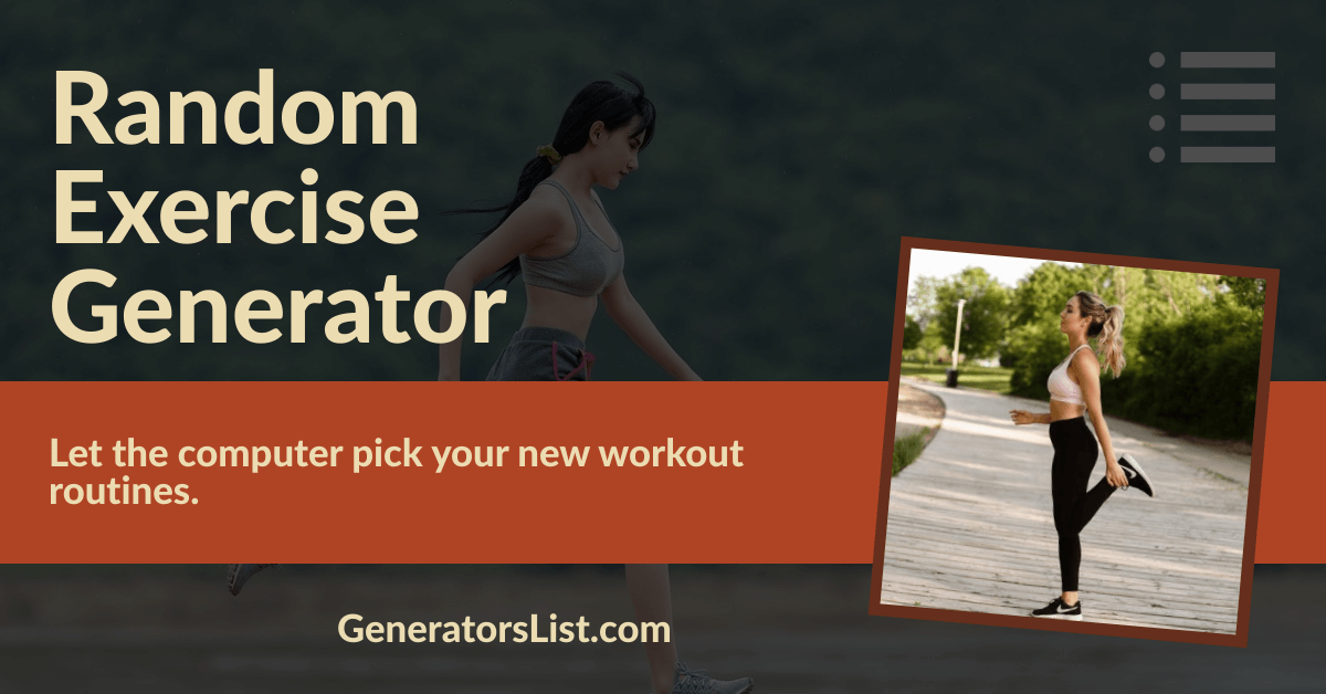 Random Exercise Generator & Workout Generator - Generators List