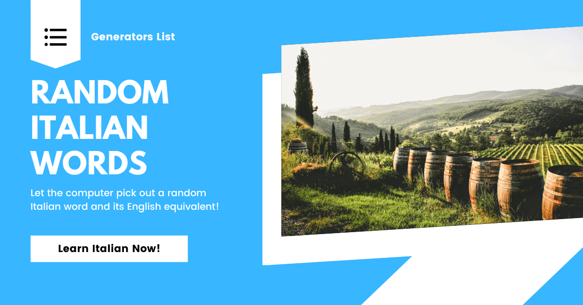 Random Italian Words - Generators List