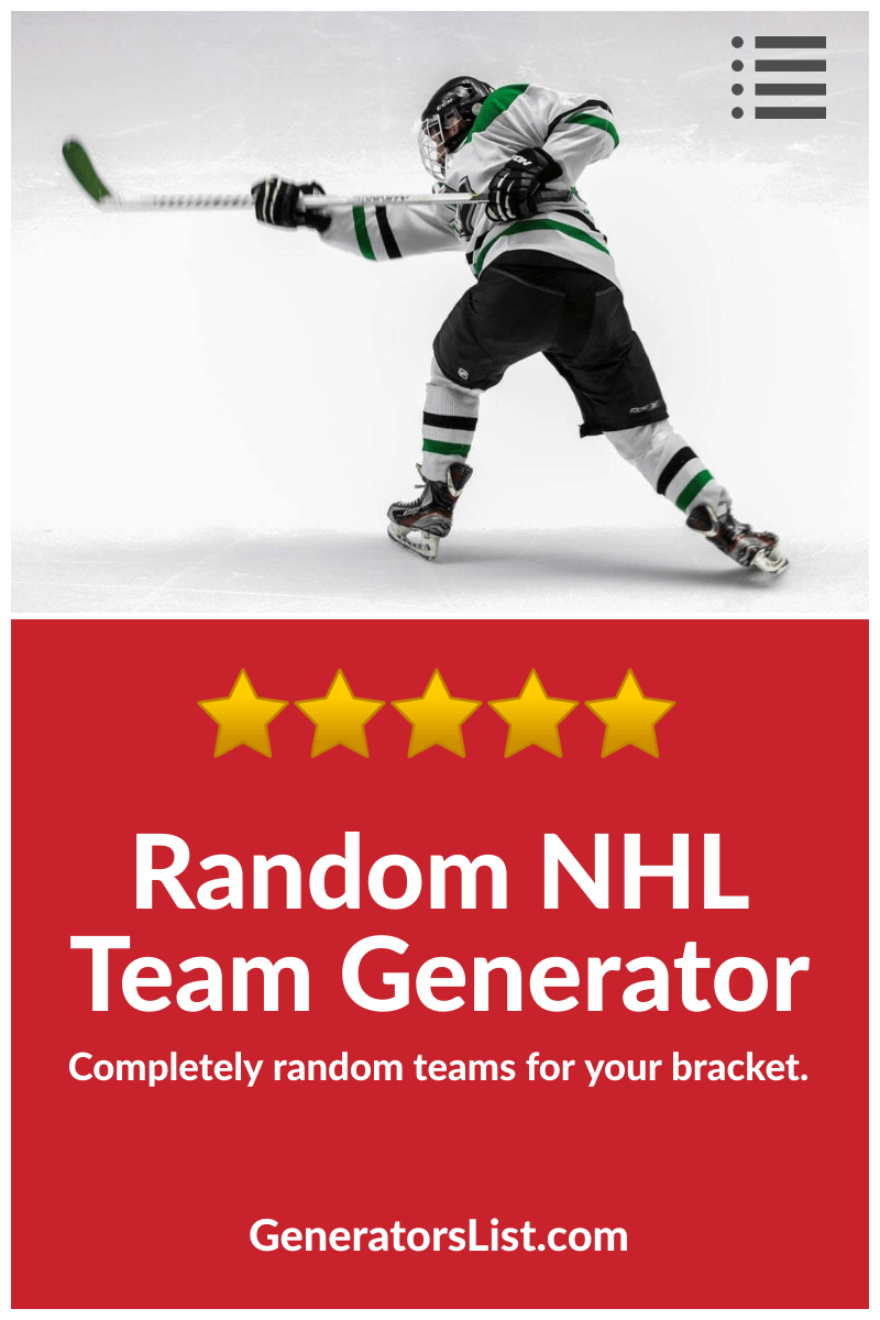 Random NHL Team Generator Generators List Random NHL Team Generator Generators List