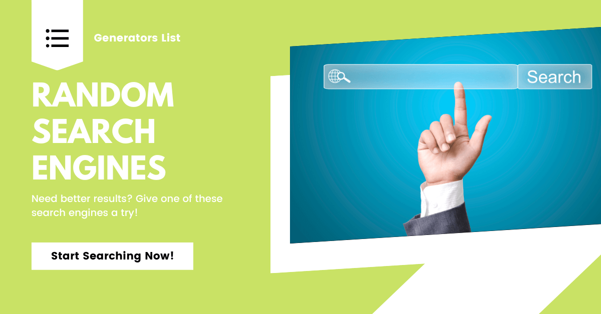 Random Search Engine - Generators List