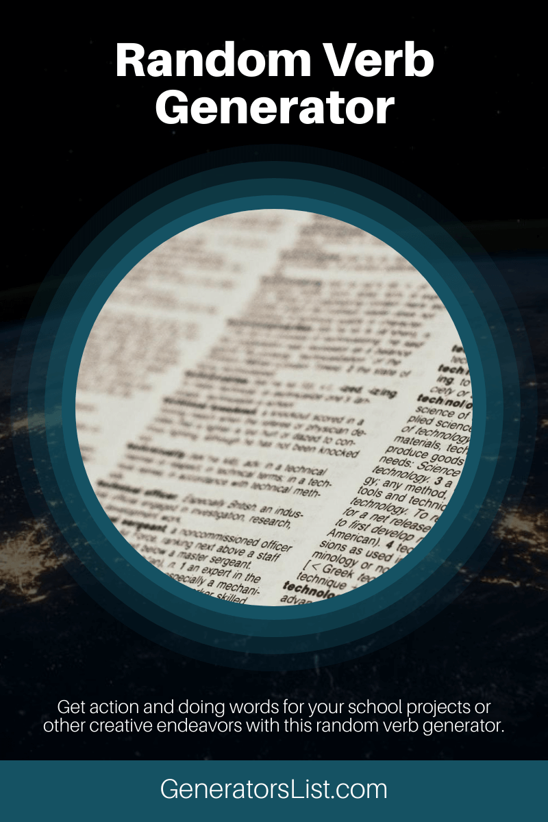 Random Verb Generator - Generators List