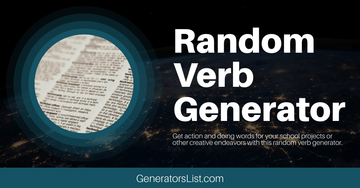 Random Verb Generator - Generators List