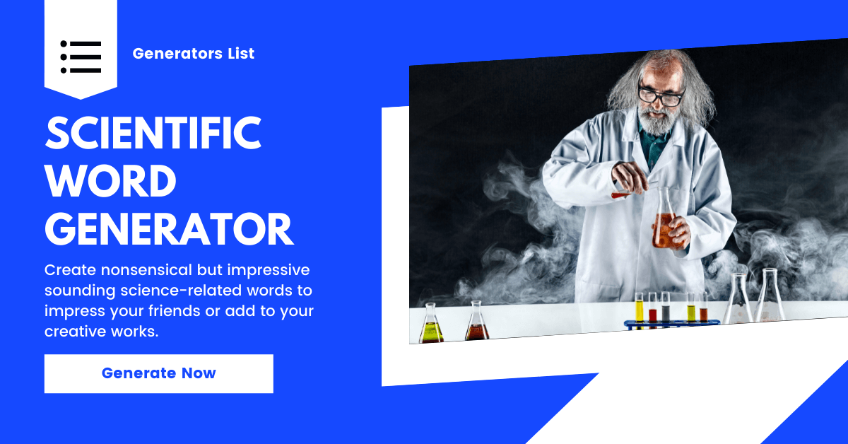 Scientific Word Generator - Generators List