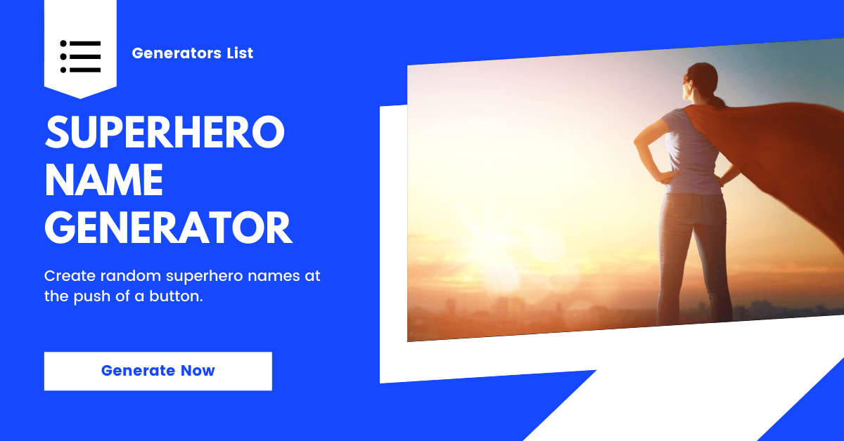 Superhero Name Generator - Generators List