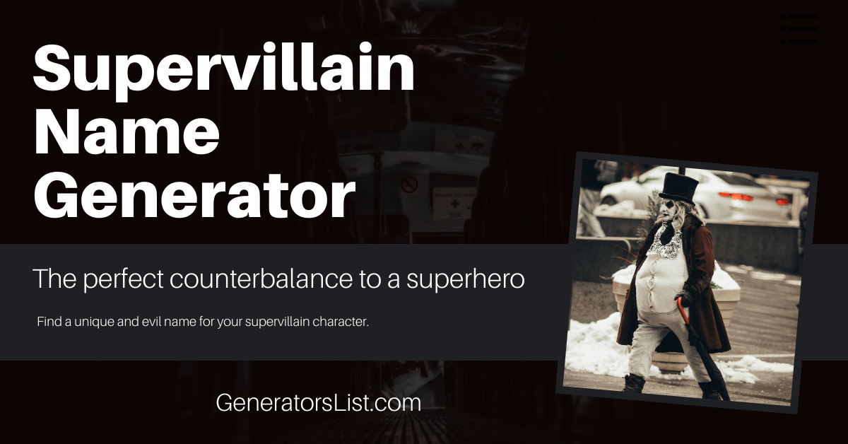 Super Villain Name Generator