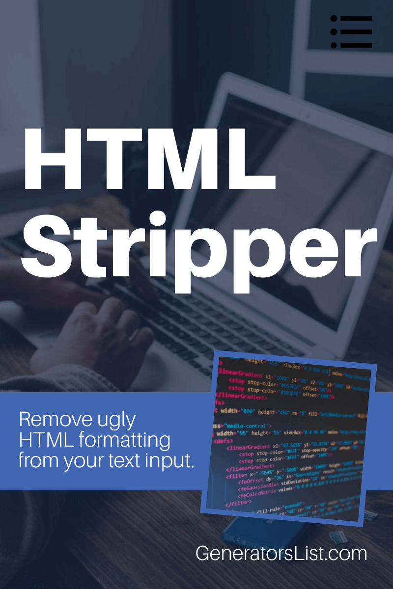HTML Stripper - Generators List